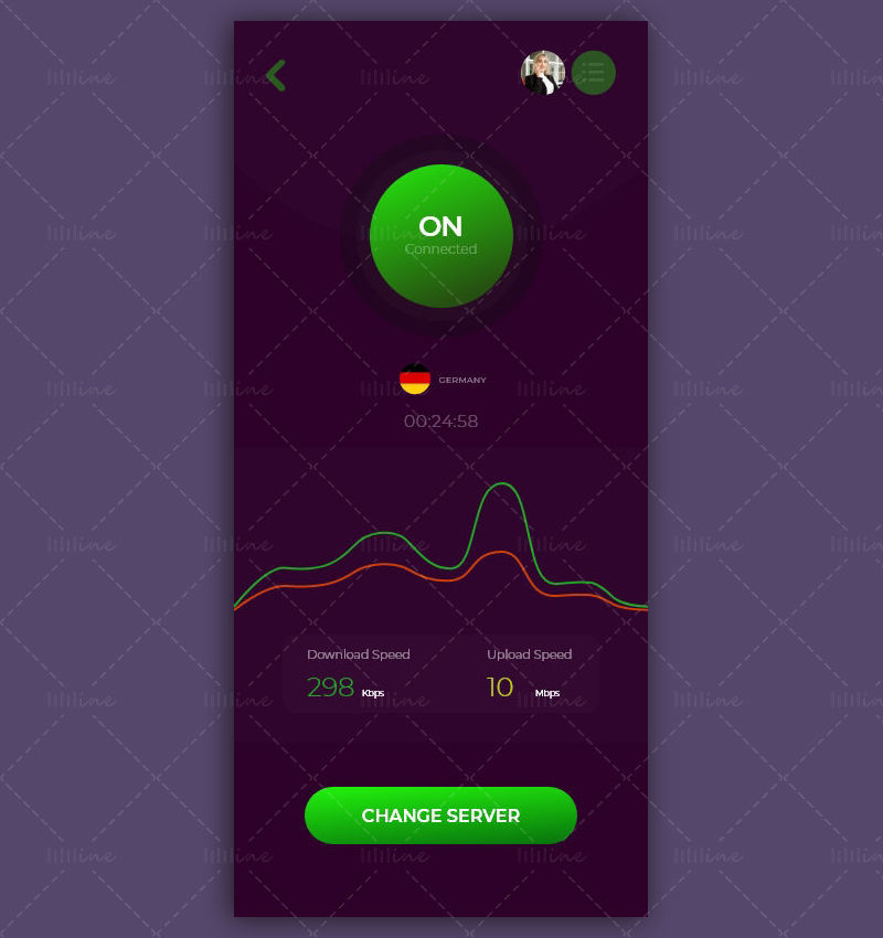 Country VPN Mobile App UI Kit Country VPN Mobile App UI Kit