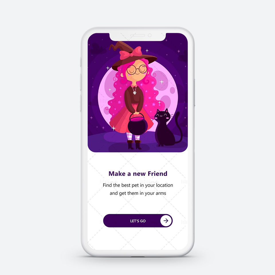 Pet Adoption App UI Dark Purple Template Pet Adoption App UI Dark Purple Template