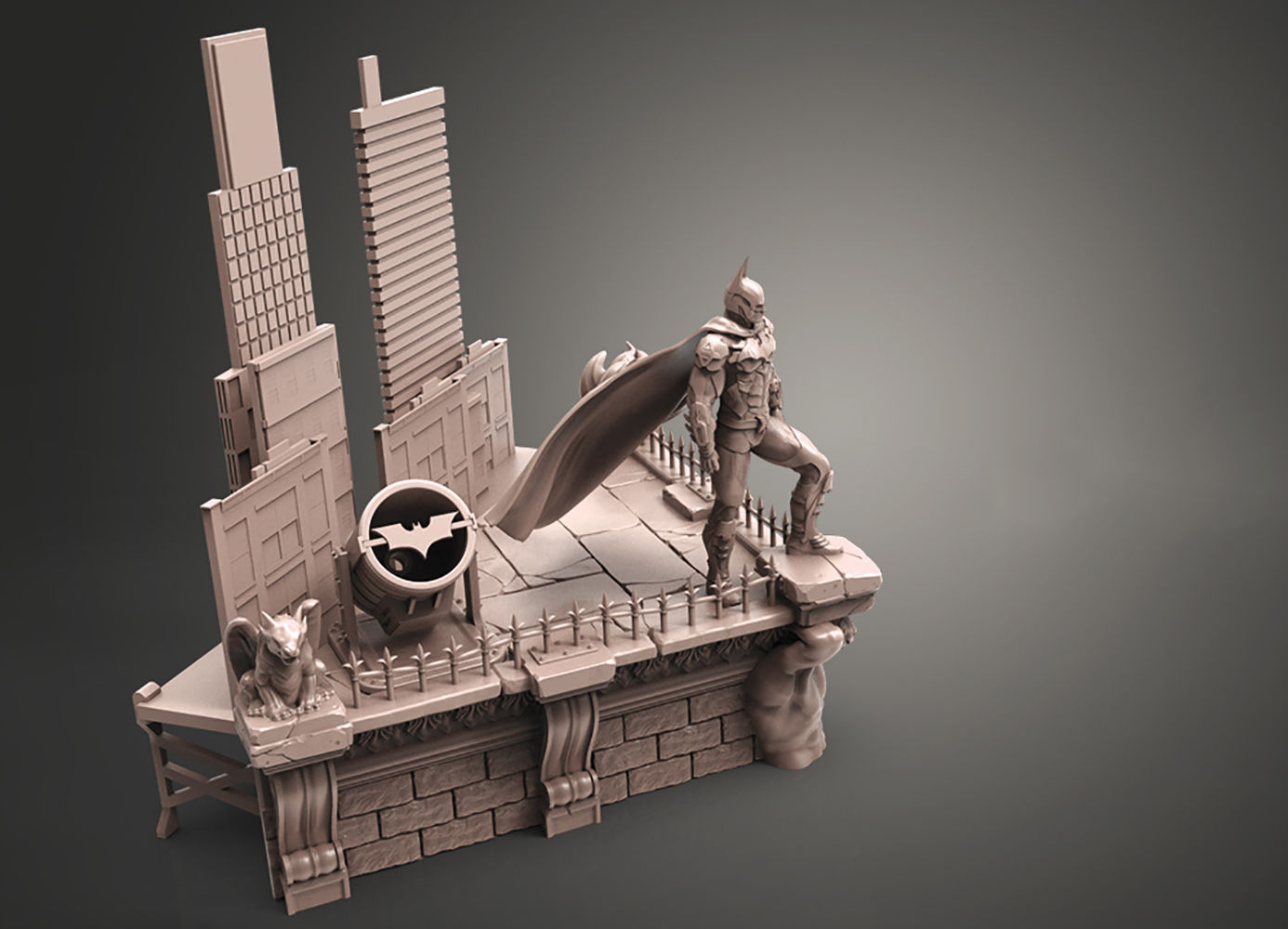 Batman Diorama Impressão 3D Modelo STL Batman Diorama Impressão 3D Modelo STL