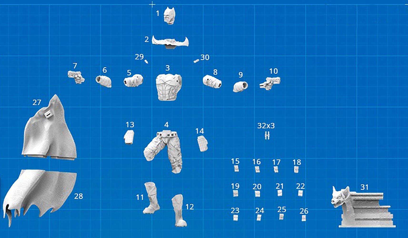 3d модел за принтиране на Batman Hold Gun