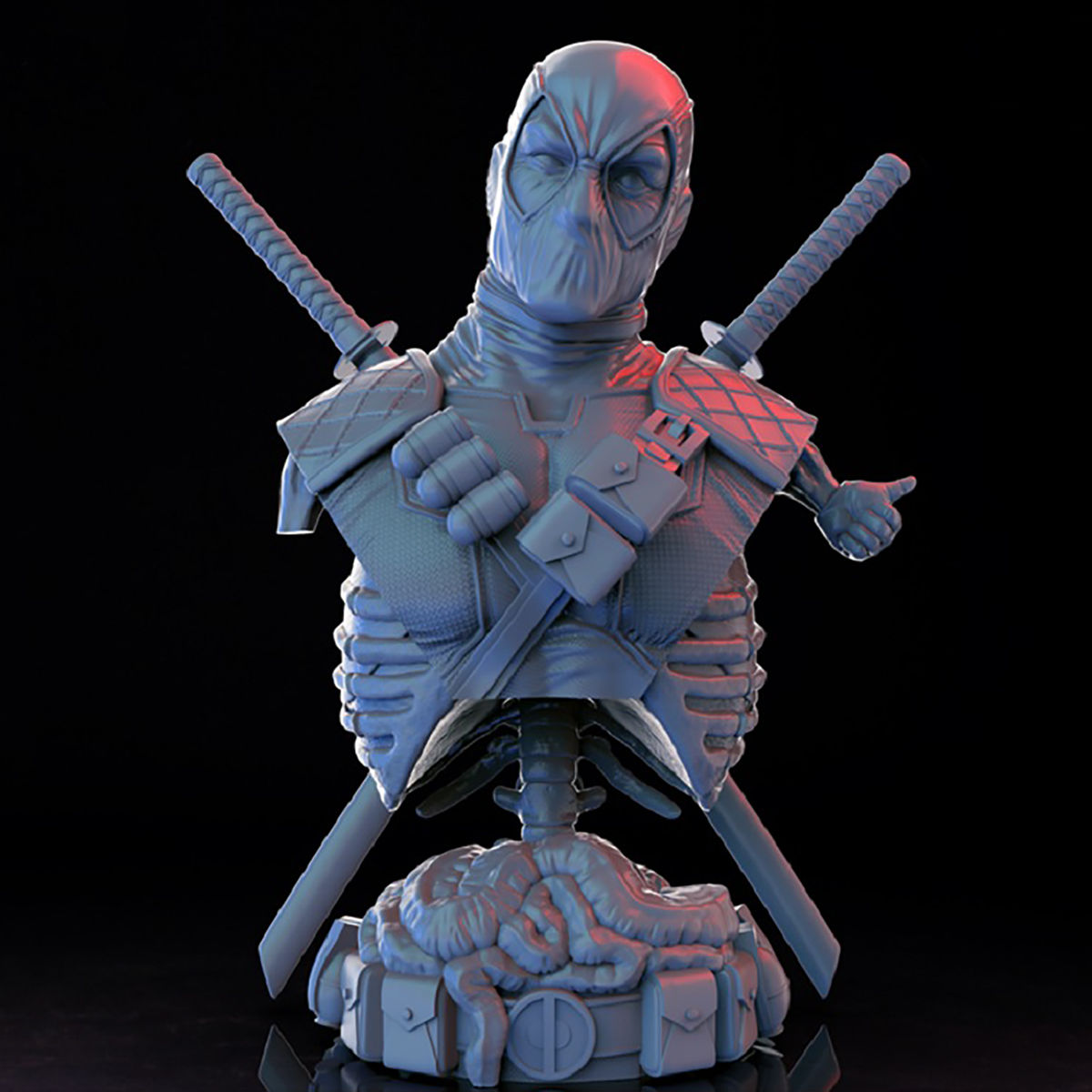 Deadpool Bust 3D Model Ready to Print STL Deadpool Bust 3D Model Ready to Print STL