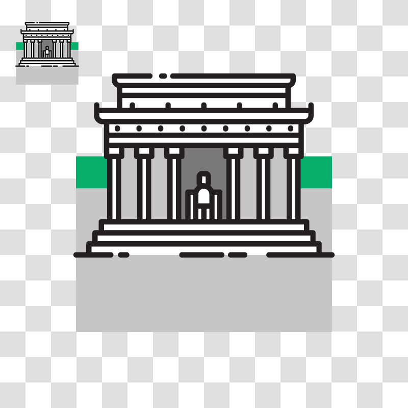 Lincoln Memorial vector illustration Lincoln Memorial vector illustration
