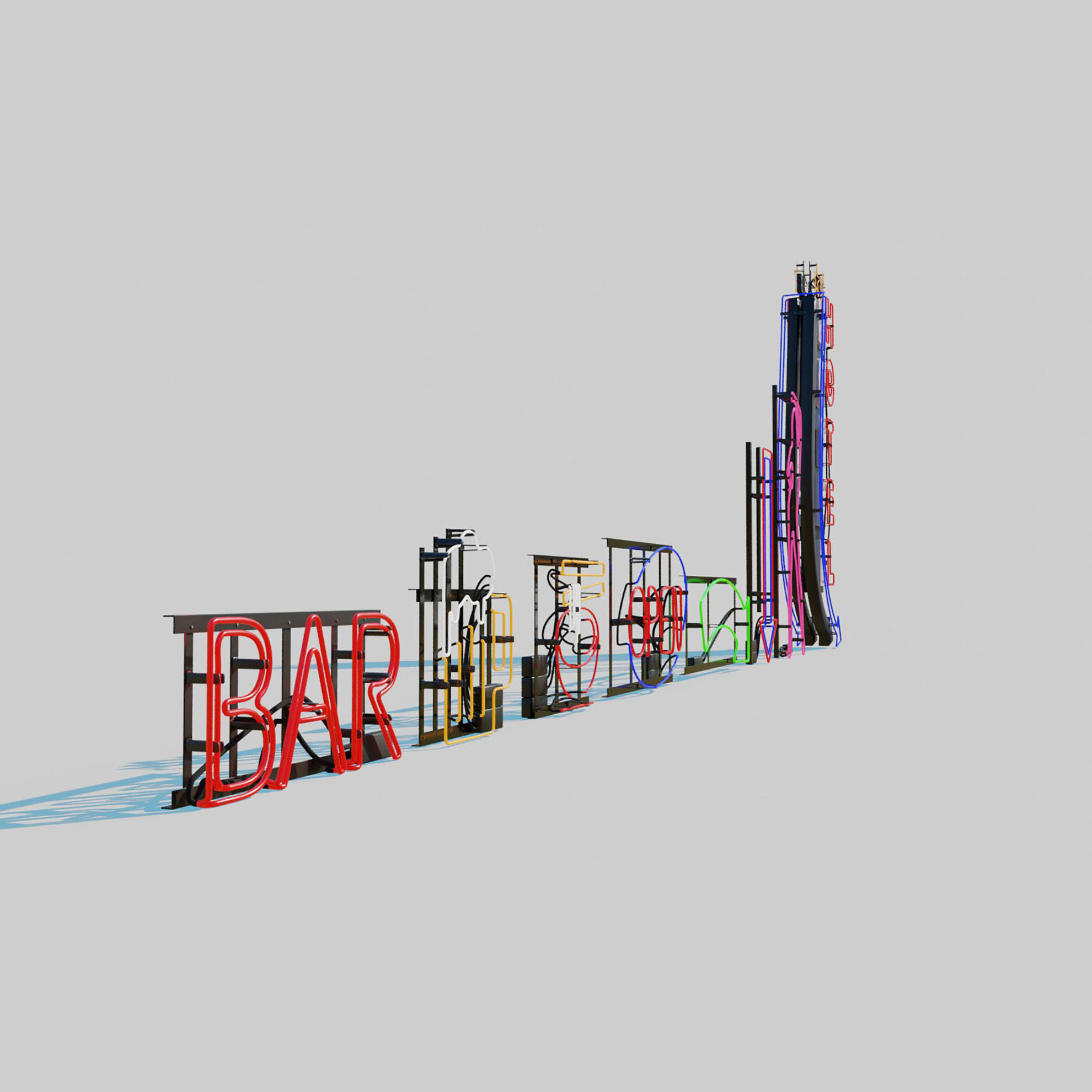 Neon Signs 3D Model Neon Signs 3D Model