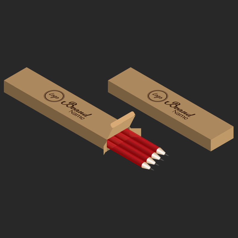 Pencil packaging box dieline eps Pencil packaging box dieline eps